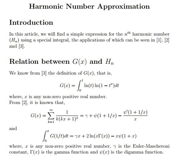 HARMONIC NUMBER APROXIMATION – Romanian Mathematical Magazine